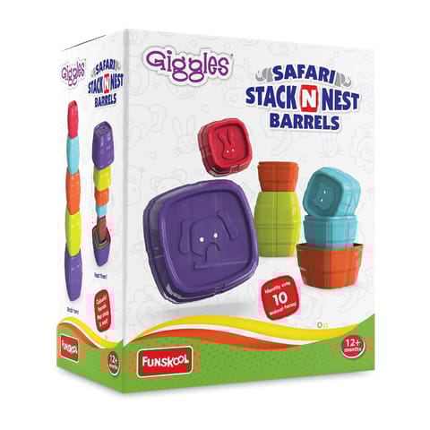 Funskool Giggles - Safari Stack N Nest Barrels