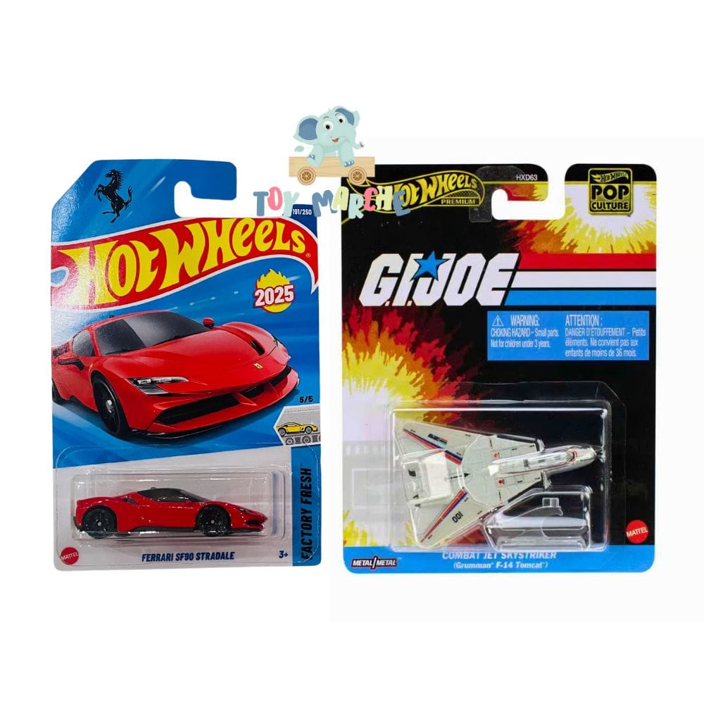 Hot Wheels Ferrari SF90 Stradale And Pop Culture GI Joe Combat Jet ...